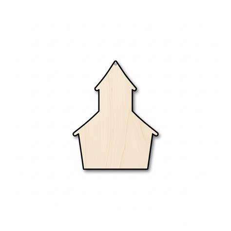 Wood School House Shape Craft