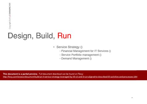 Build An It Service Strategy Leveraged By Itil V2 And 3 Run Aligned To