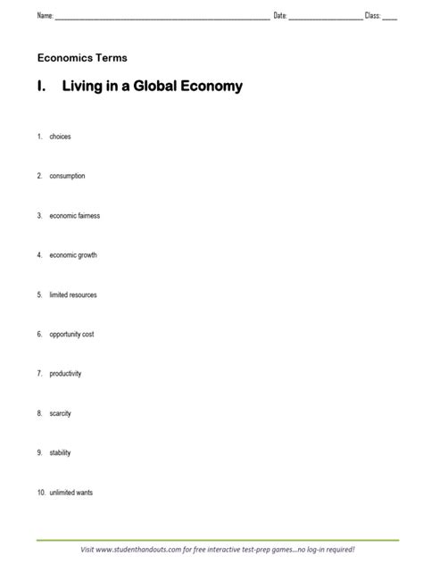 Key Economics Terms Explained Pdf