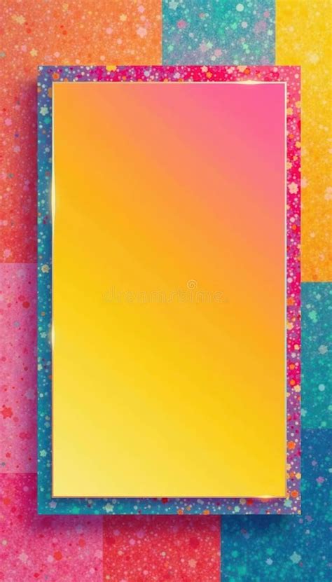Bold Vibrant Polaroid Frame With Geometric Pattern Retro Graphic