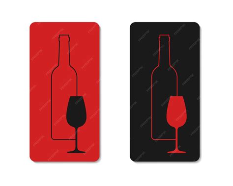 Premium Vector Black And Red Wine Flat Illustration Stylized Wine