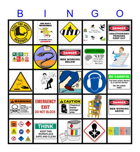 Safety First Bingo Card