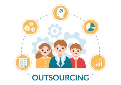 Premium Vector Outsourcing Business With Idea Of Teamwork And Project Delegation In Flat Hand