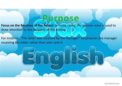 Passive Voice Purpose And Examples English Esl Powerpoints