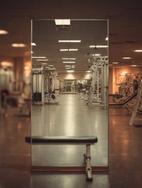 Training Body Reflected In Gym Mirror With Open Top Showcasing Fitness