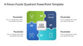 4 Item Puzzle Pieces Template Cover Slide Slidemodel
