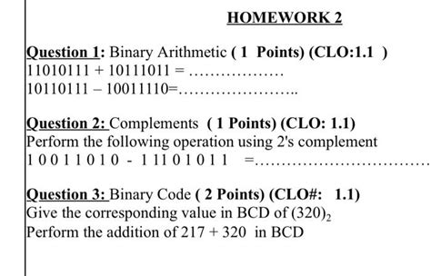 solved homework 2 question 1 binary arithmetic 1 points