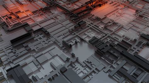 3d Render Abstract Technology Background With Cubes Technology Render