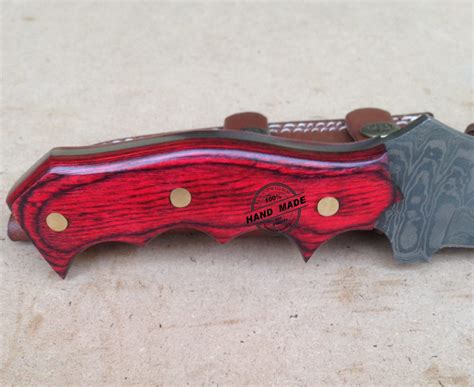 2 Pcs Damascus Tracker Knives Custom Handmade Damascus