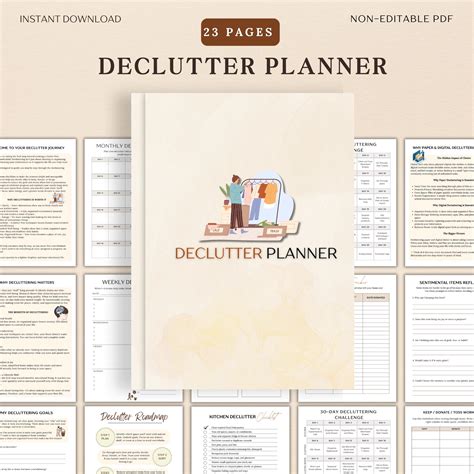 Declutter Planner Printable Home Declutter Checklist Adhd Household