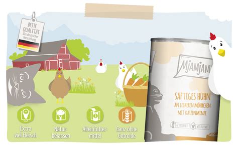 Mjamjam Premium Nassfutter Für Katzen Saftiges Huhn An Leckeren