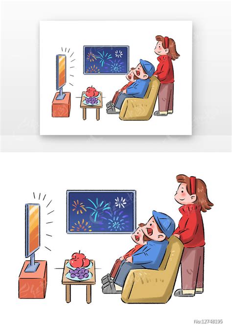 春节一家人看春晚图片下载 红动中国