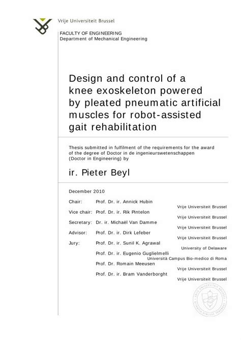 Pdf Design And Control Of A Knee Exoskeleton Powered By Pleated