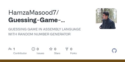 Github Hamzamasood7guessing Game Assembly Language Guessing Game In Assembly Language With