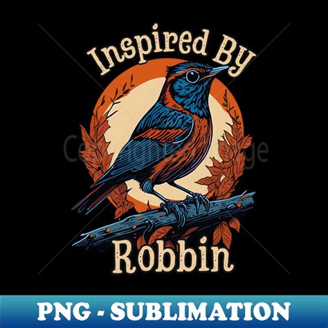 Red American Robbin Bird Retro Png Sublimation Digital Dow Inspire Uplift