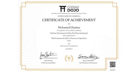 Certificate Of Completion For Software Development Online Part Time