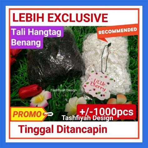 Jual Tali Hang Tag Label Baju Hangtag Benang Gantungan Hitam Putih