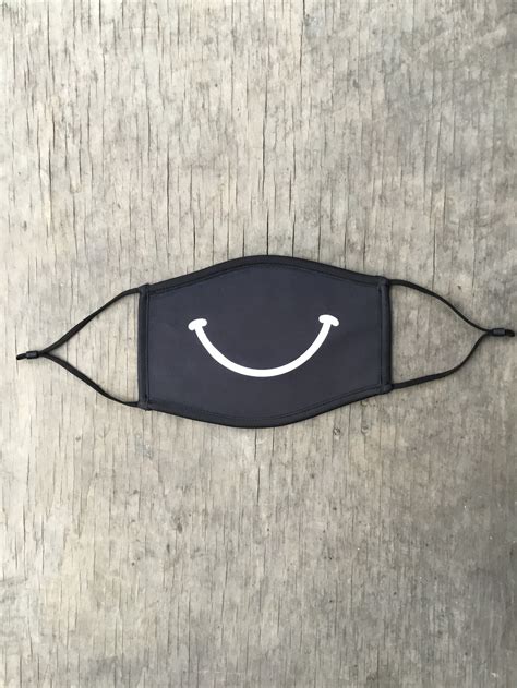 Smiley Face Happy Face Mask Reusable Cotton Face Mask With Elastic Ear