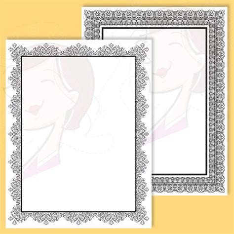 8x11 Certificate Border Frames Vector Clip Art Vintage Diplomas Award