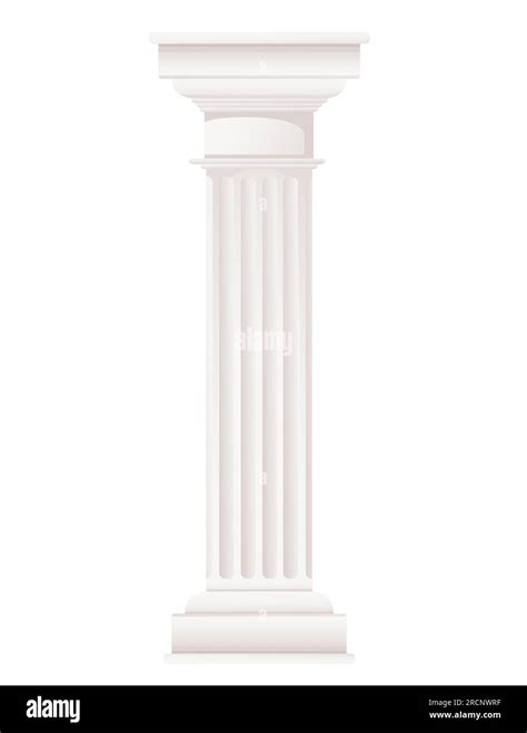 White Ancient Style Column Classic Architecture Design Vector