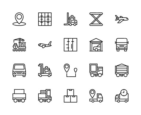 Premium Vector Logistics And Cargo Transportation Vector Linear Icons