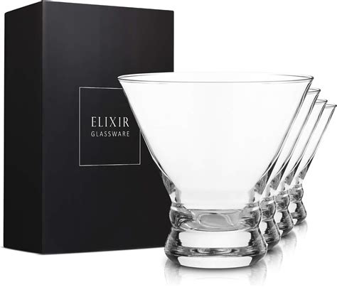 Stemless Martini Glasses Set Of 4 Hand Blown Crystal
