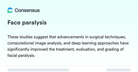 Face Paralysis Consensus Academic Search Engine