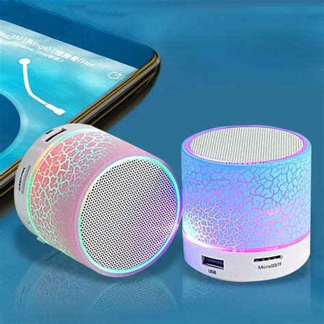 Mini Alto Falante Bluetooth Portátil Com Subwoofer Luzes De 7 Cores E Design Compacto