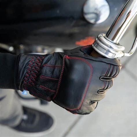 Motorcycle Gloves Biltwell Belden Black Red