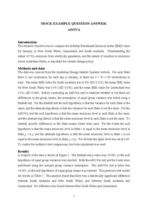 Anova Example Write Up Revised Mock Example Question Answer Anova