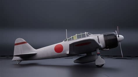 Mitsubishi A6m Zero Ww2 Japan Aircraft 3d Model Rigged Cgtrader