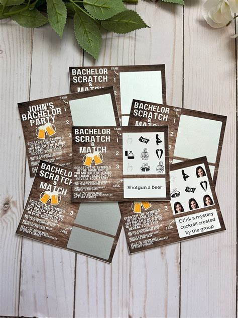 Bachelor Scratch And Match Dare Game Bachelor Weekend Beach Bachelor