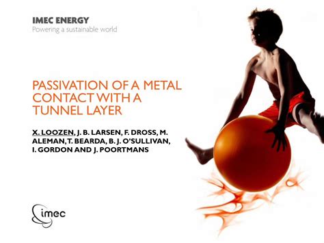 Pdf Passivation Of A Metal Contact With A Tunnel Layer Dokumentips