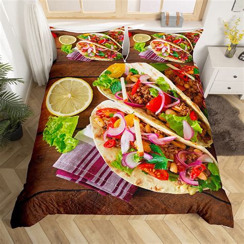 Erosebridal Taco Duvet Cover Twin Adultsfunny Burrito Tortilla Bedding