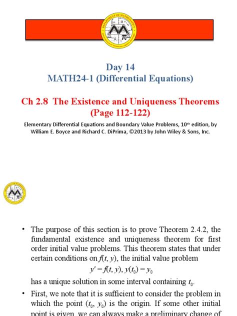 15 2 8 The Existence And Uniqueness Theorems Pdf Calculus Functions And Mappings