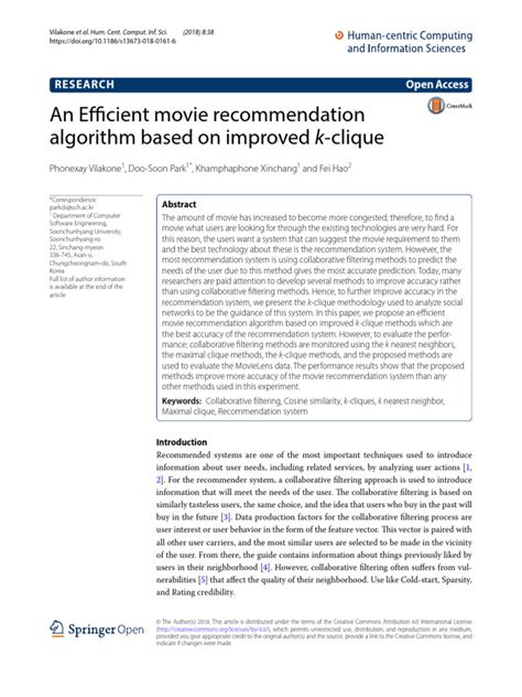 An Efficient Movie Recommendation Algorithm Based On Improved K Clique