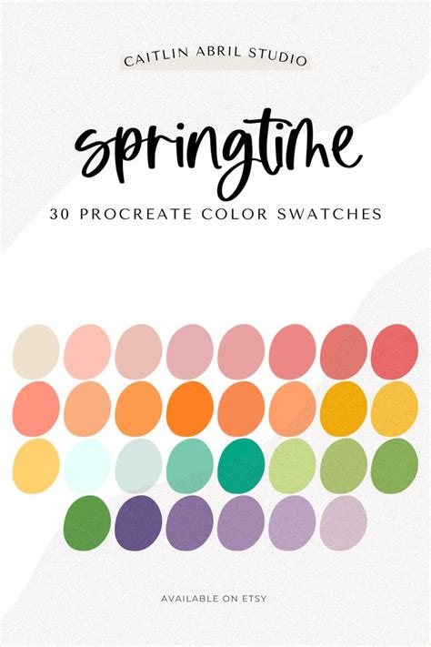 Springtime Procreate Color Palette Swatches Instant Download Etsy