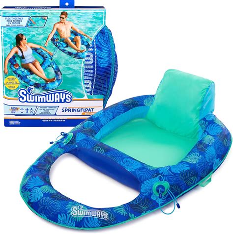 Swimways Elite Spring Float Recliner Pool Lounger Inflatable Pool