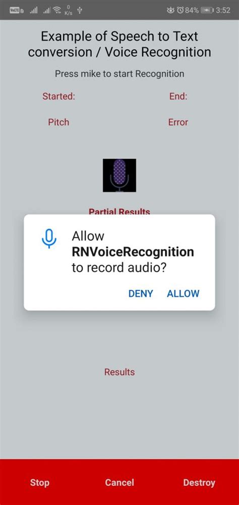 speech to text conversion in react native voice recognition