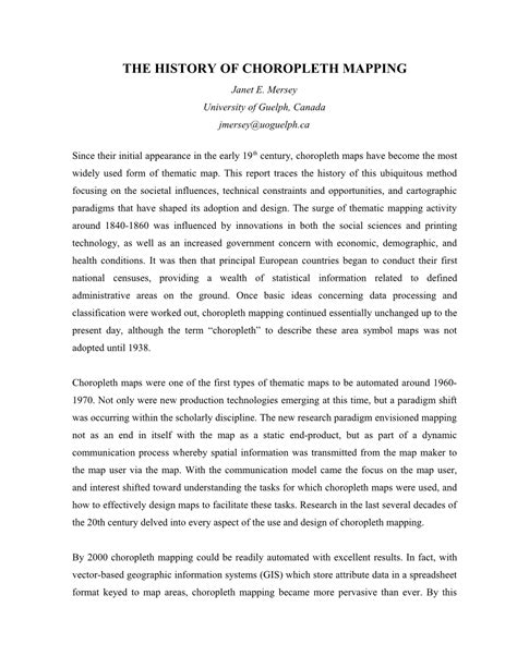 History Of Choropleth Mapping Docest