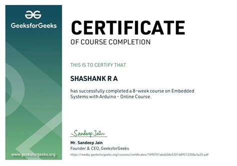 Embeddedsystems Arduino Shashank R A