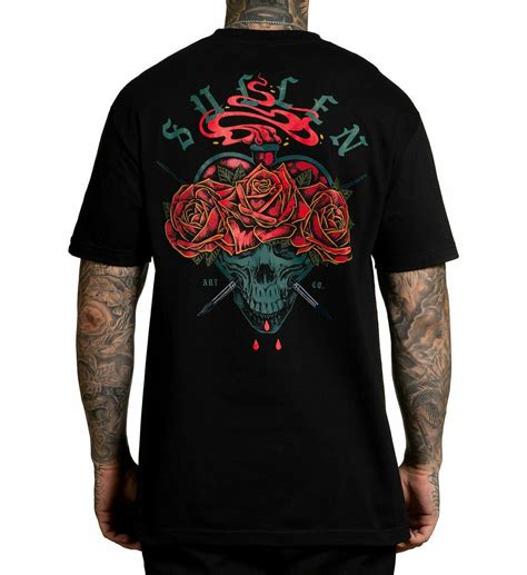 Sullen Trinity Skull Roses Flowers Floral Heart Tattoos Ink Art T Shirt