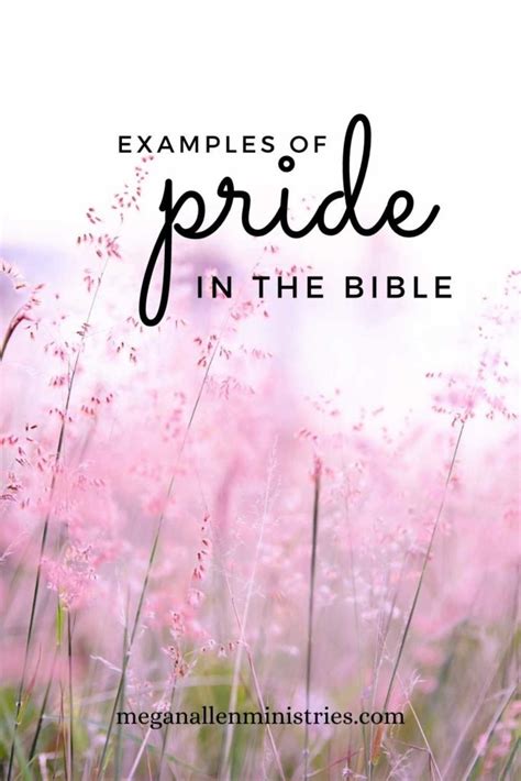 Examples Of Pride In The Bible Megan Allen Ministries