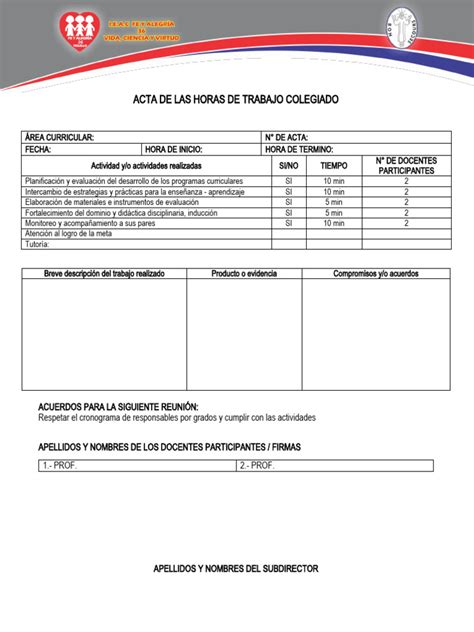 Acta Colegiado Modelo Pdf