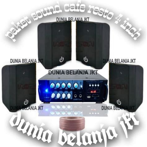 Jual Paket Sound System Audio Caferestoran Amplifier4 Unit Speaker