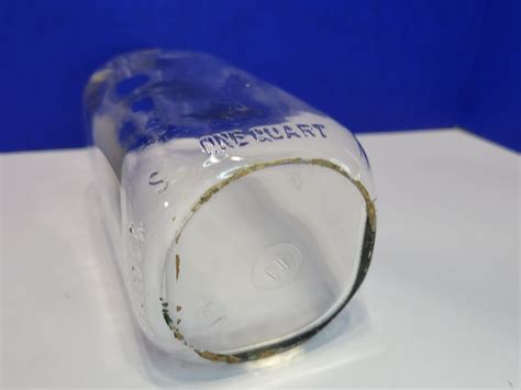 Vintage One Quart Clear Glass Milk Bottle