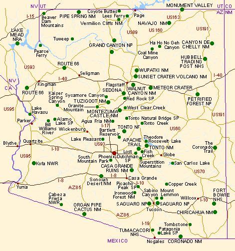 Map Of Arizona Cities