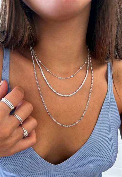 Collana Chotee Catena Fine Sterling Silver Choker Silver Choker Chains Necklace