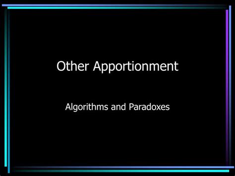 Ppt Other Apportionment Powerpoint Presentation Free Download Id