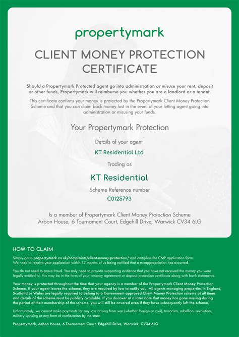 Kt Residential Cmp Certificate
